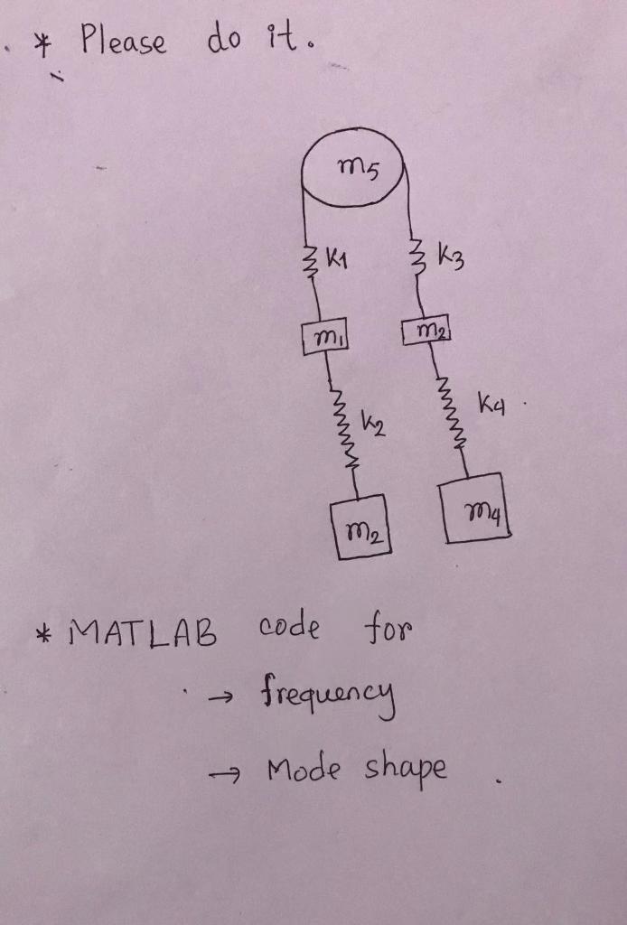 * Please do it. M5 2K1 2 K3 m mo K4 K2 my m2 * MATLAB | Chegg.com