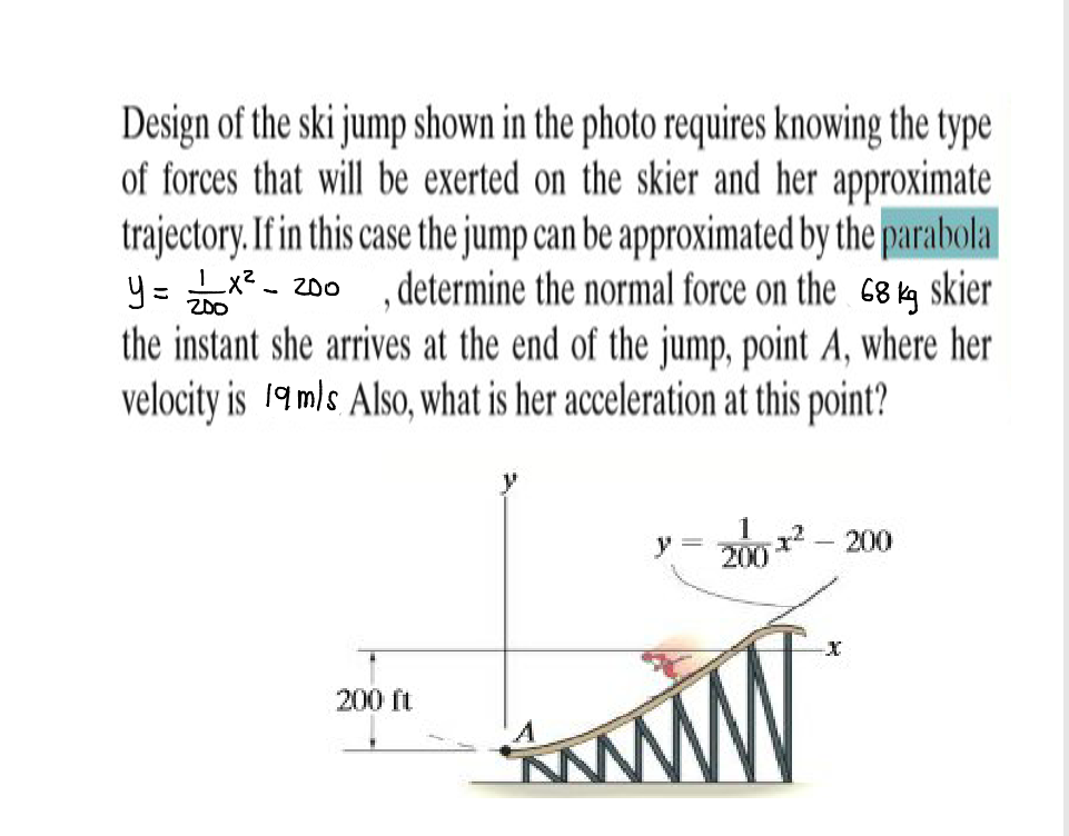 Solved Design of the ski jump shown in the photo requires | Chegg.com