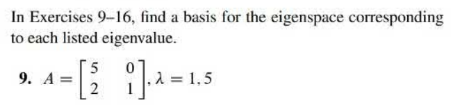 Solved In Exercises 9-16, find a basis for the eigenspace | Chegg.com