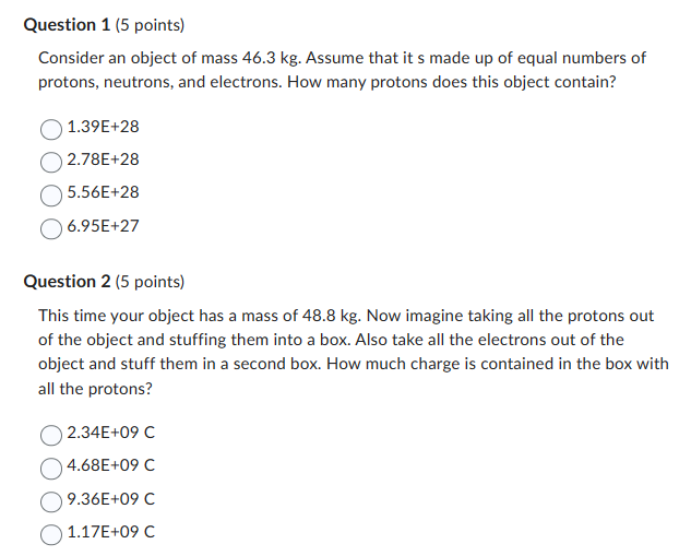 Solved Consider an object of mass 46.3 kg. Assume that it s | Chegg.com