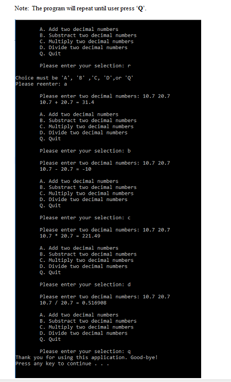 Solved C++ Functions A Math handling program contains this | Chegg.com