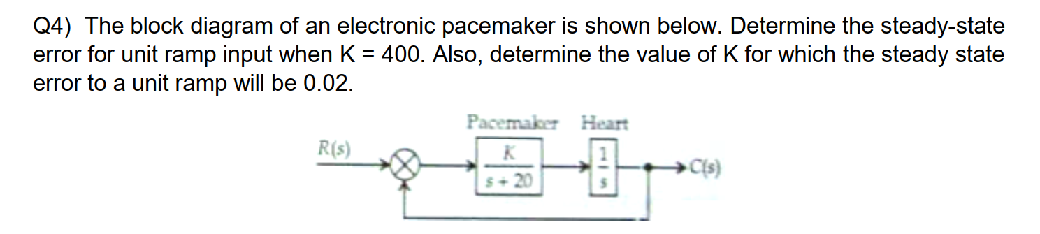 Solved Q4) The block diagram of an electronic pacemaker is | Chegg.com