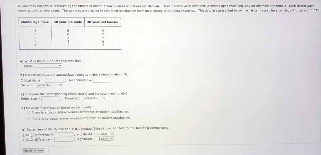Solved a) What is the appropriate test statistic? | Chegg.com