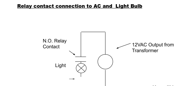 Solved Relay contact connection to AC and Light Bulb N.O. | Chegg.com
