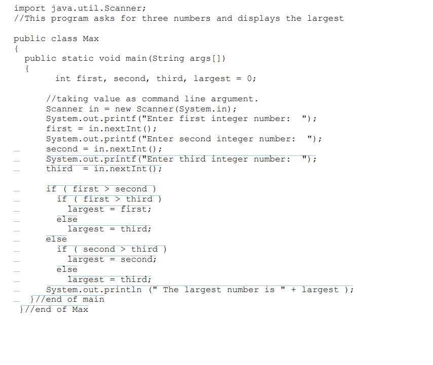 Solved Given here is a simple Java program. Write the | Chegg.com