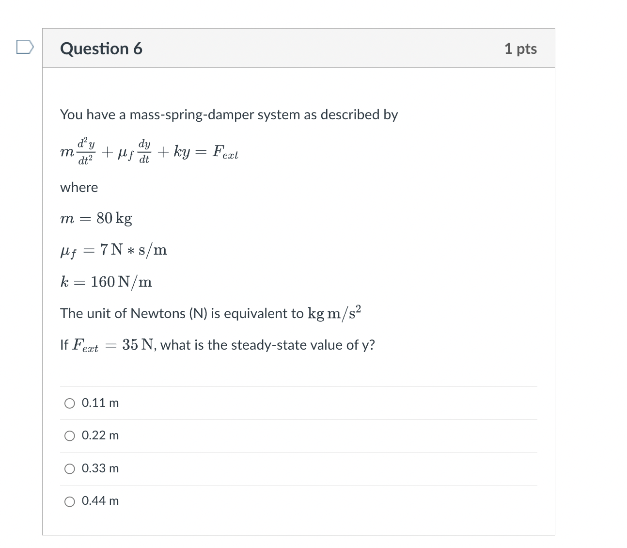 Solved You have a mass-spring-damper system as described by | Chegg.com