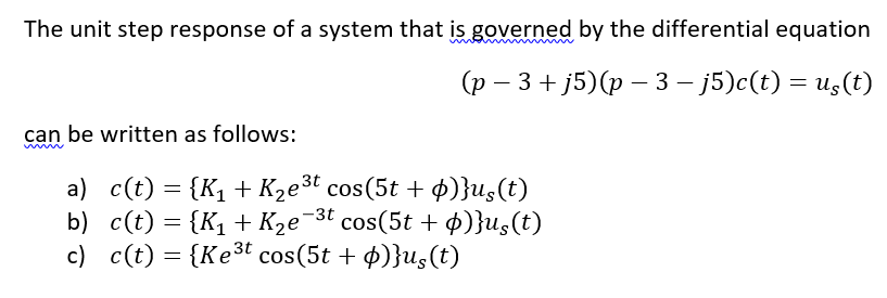 Solved The unit step response of a system that is governed | Chegg.com