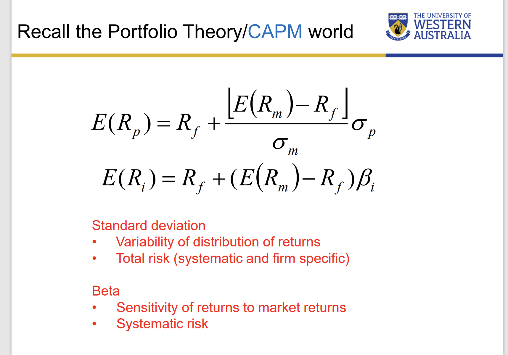 Solved Recall the Portfolio Theory/CAPM world \\[ | Chegg.com