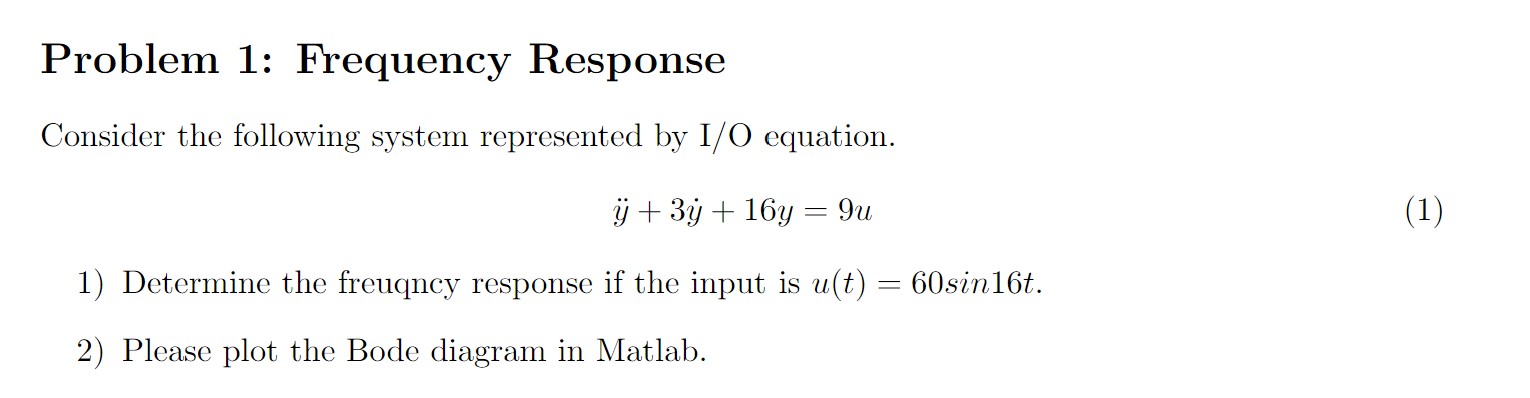 Solved Consider the following system represented by I/O | Chegg.com