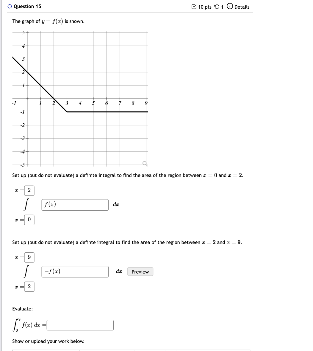 Solved The graph of y=f(x) is ﻿shown.Set up (but do ﻿not | Chegg.com