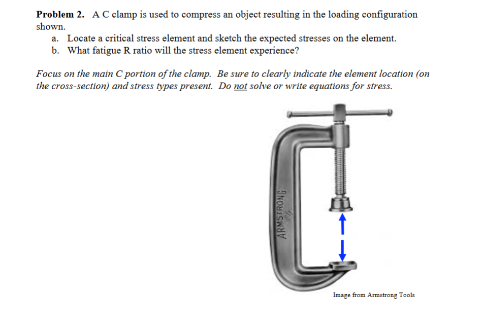 Solved Problem 2. A C clamp is used to compress an object | Chegg.com