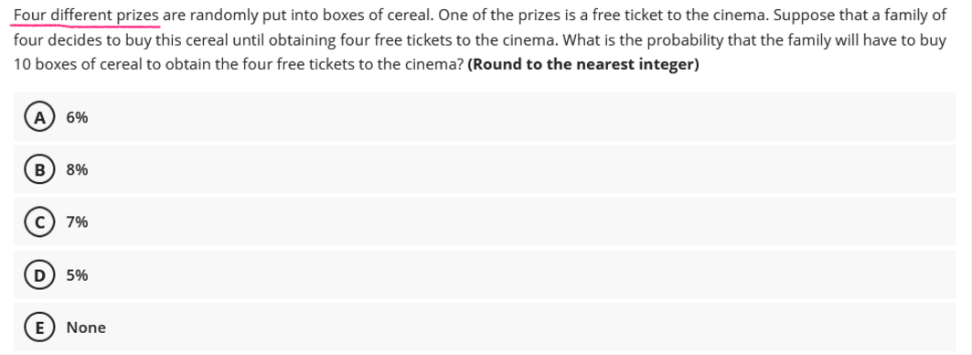 Solved Four different prizes are randomly put into boxes of | Chegg.com