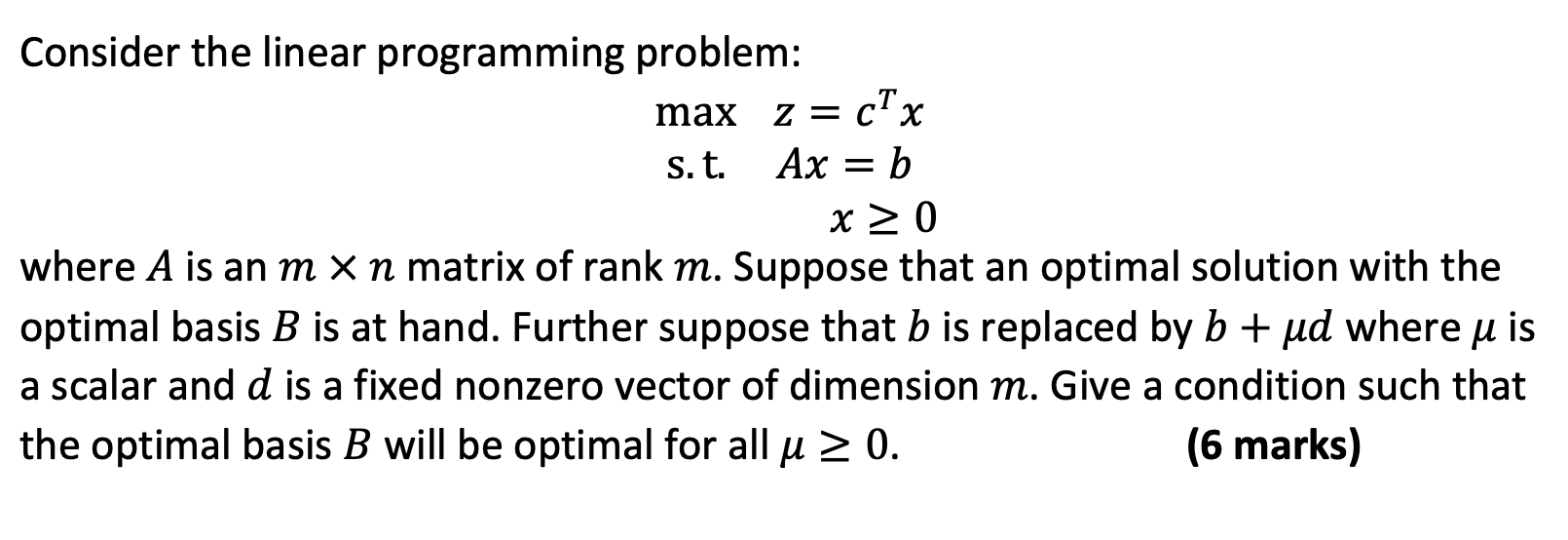 Consider the linear programming problem: max Z= ctx | Chegg.com