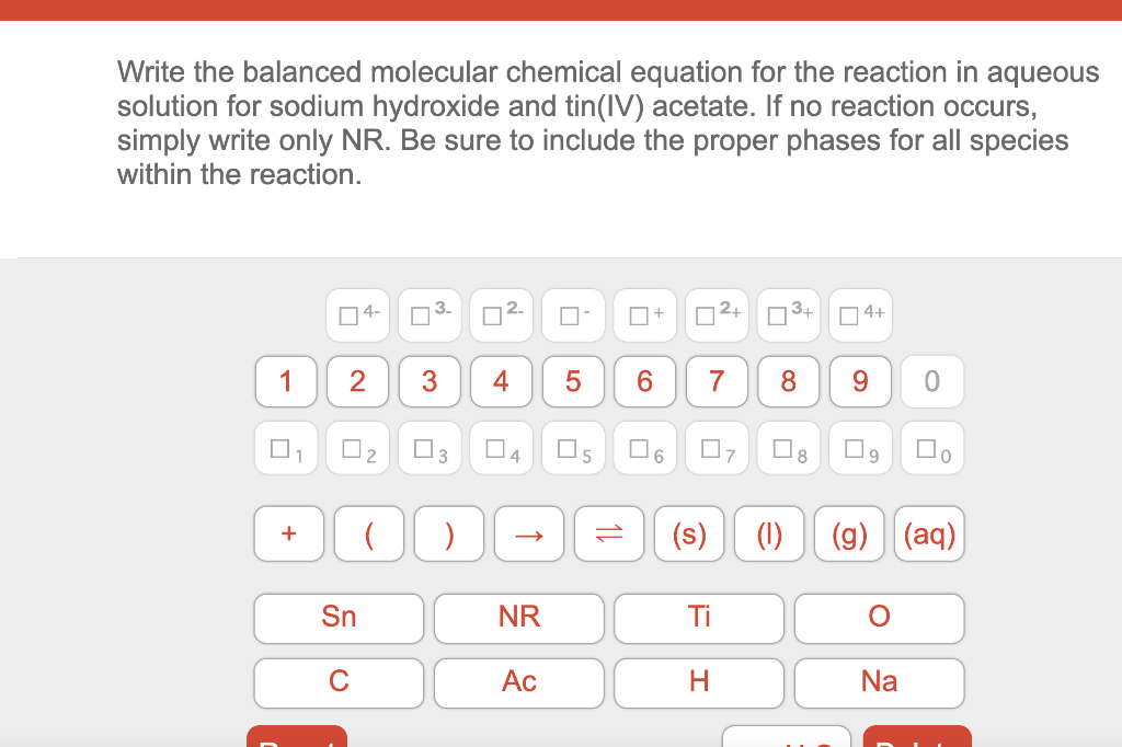 Solved Write the balanced molecular chemical equation for | Chegg.com
