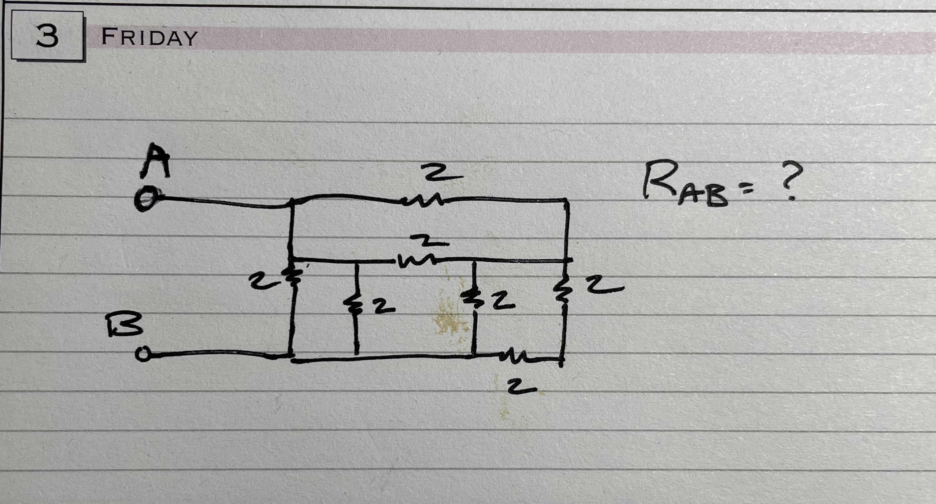 Solved Find R_AB.Answer should be .7 ohms but I have no clue | Chegg.com