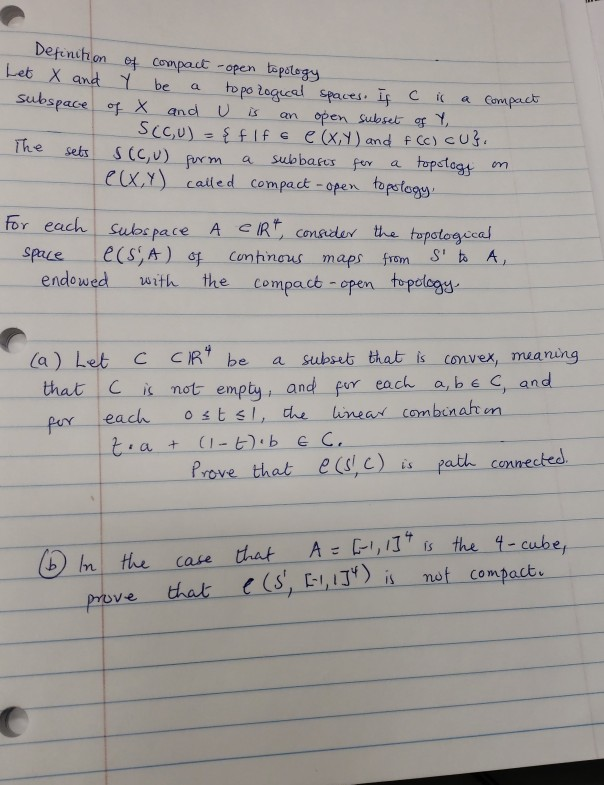 Solved Subspace f X and U is an open subet Cx.Y) catled | Chegg.com