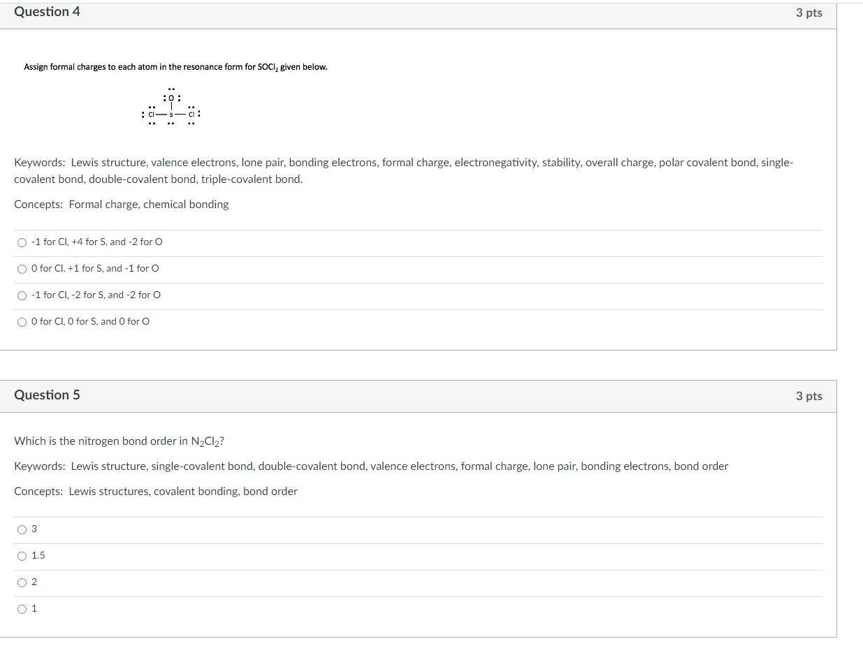 Solved Assign formal charges to each atom in the resonance | Chegg.com