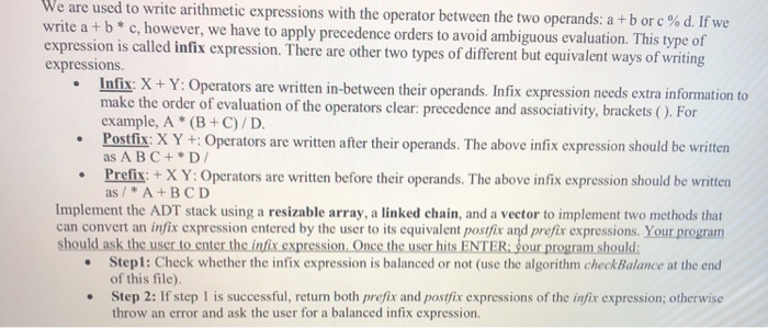 Solved we used to write arithmetic expressions with the | Chegg.com