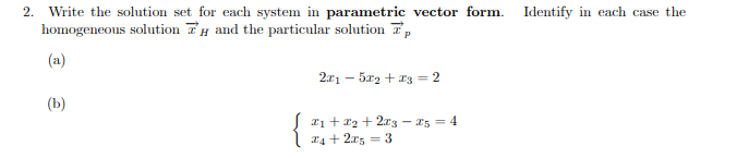 Solved 2. Write the solution set for each system in | Chegg.com