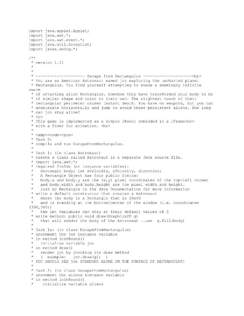 import java.applet. Applet; import java.awt.*; import | Chegg.com
