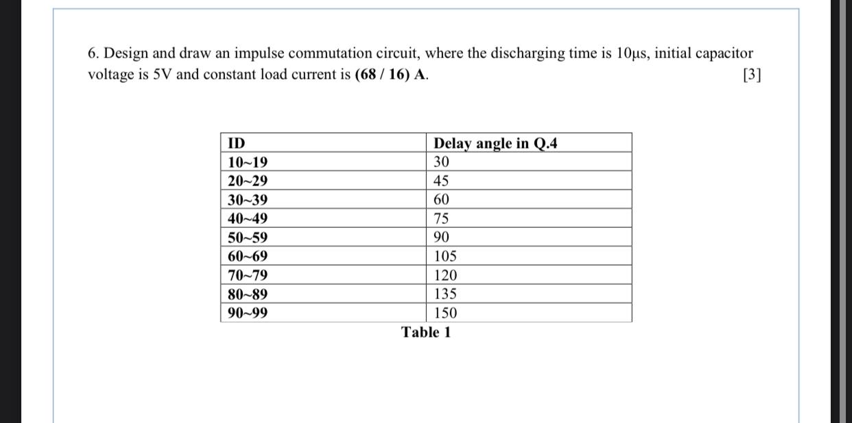 6. Design and draw an impulse commutation circuit, | Chegg.com