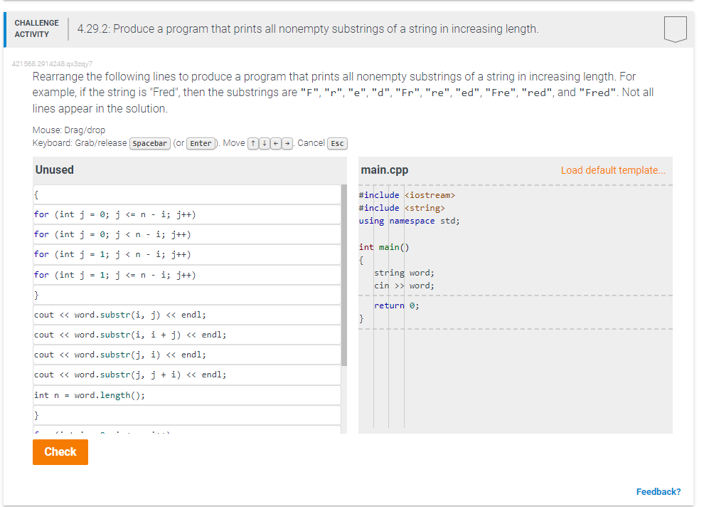 Solved \begin{tabular}{l|l} CHALLENGE & 4.29.2: Produce a | Chegg.com