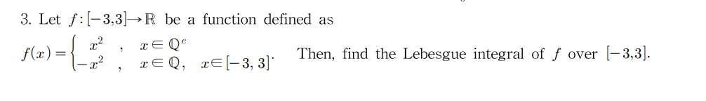 Solved 3. Let f:[−3,3]→R be a function defined as | Chegg.com