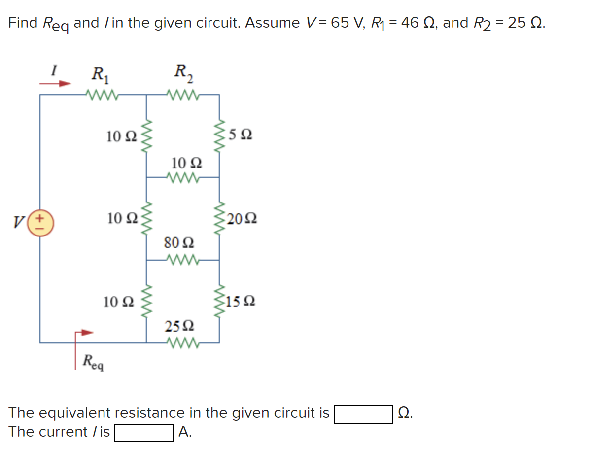 Solved Find Req ﻿and / ﻿in the given circuit. Assume | Chegg.com