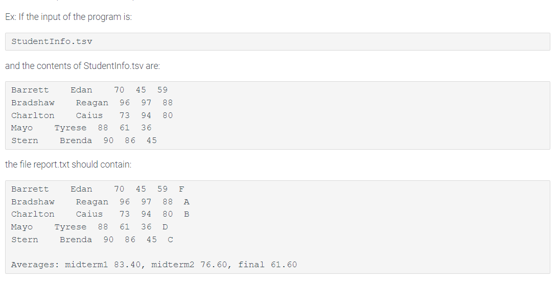 Solved Write a program that reads the student information | Chegg.com