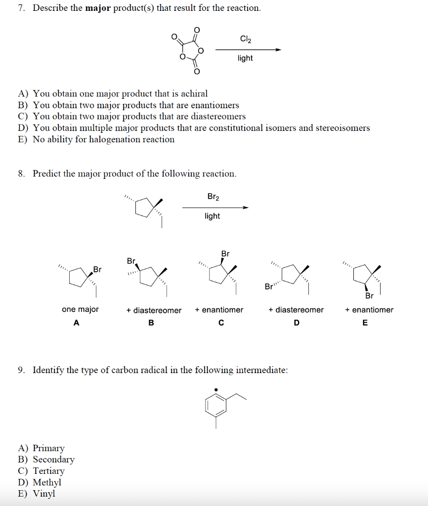 Solved 5. Predict the major product of the following | Chegg.com