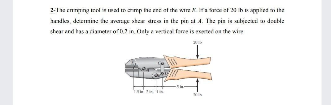 Solved 2-The crimping tool is used to crimp the end of the | Chegg.com