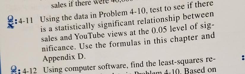 Solved Q: 4-11 Using the data in Problem 4-10, test to see | Chegg.com
