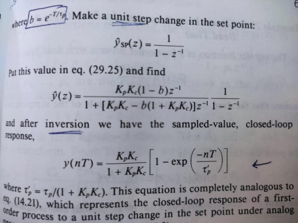 Solved where/b = e. Make a unit step change in the set | Chegg.com