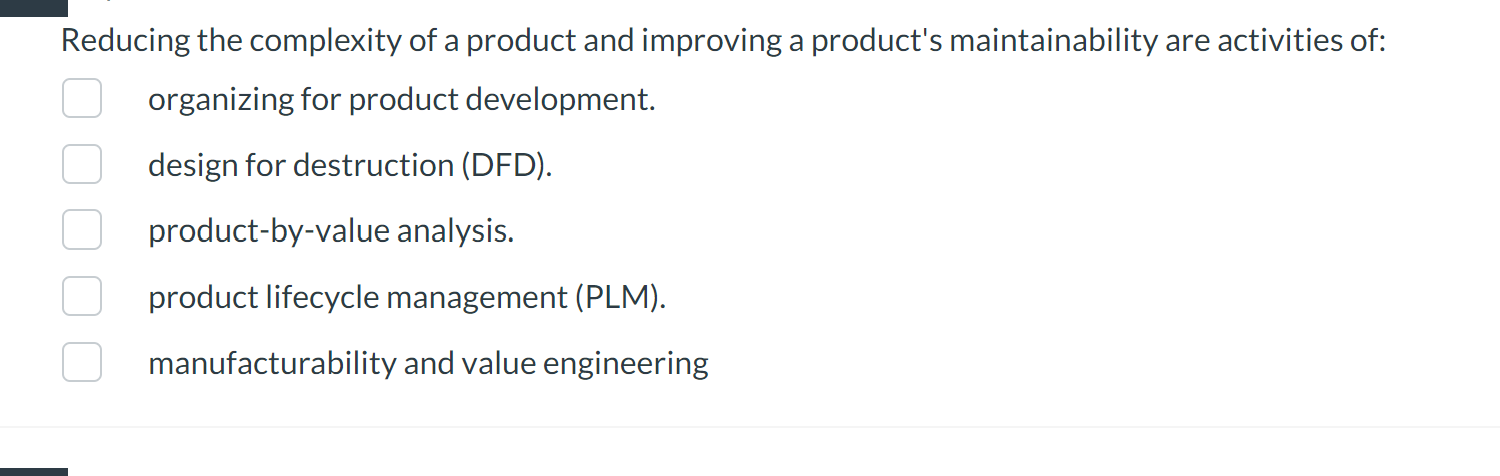 Solved Reducing the complexity of a product and improving a | Chegg.com