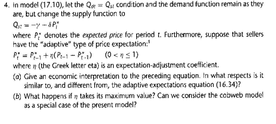 4. In model (17.10), let the Qdt = Qsi condition and | Chegg.com