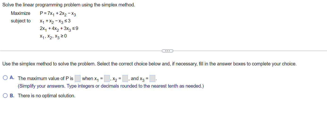 Solved Solve the given linear programming problem using the | Chegg.com