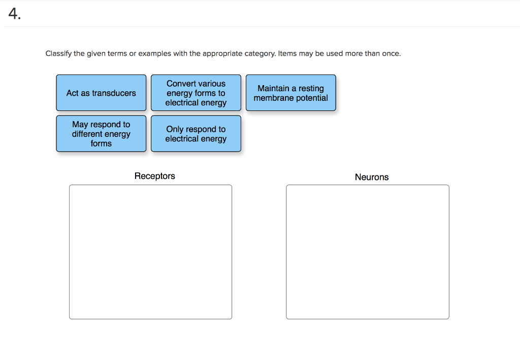 Solved Classify the given terms or examples with the | Chegg.com