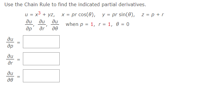Solved Use the Chain Rule to find the indicated partial | Chegg.com