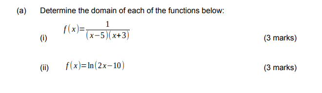 Solved (a) Determine the domain of each of the functions | Chegg.com