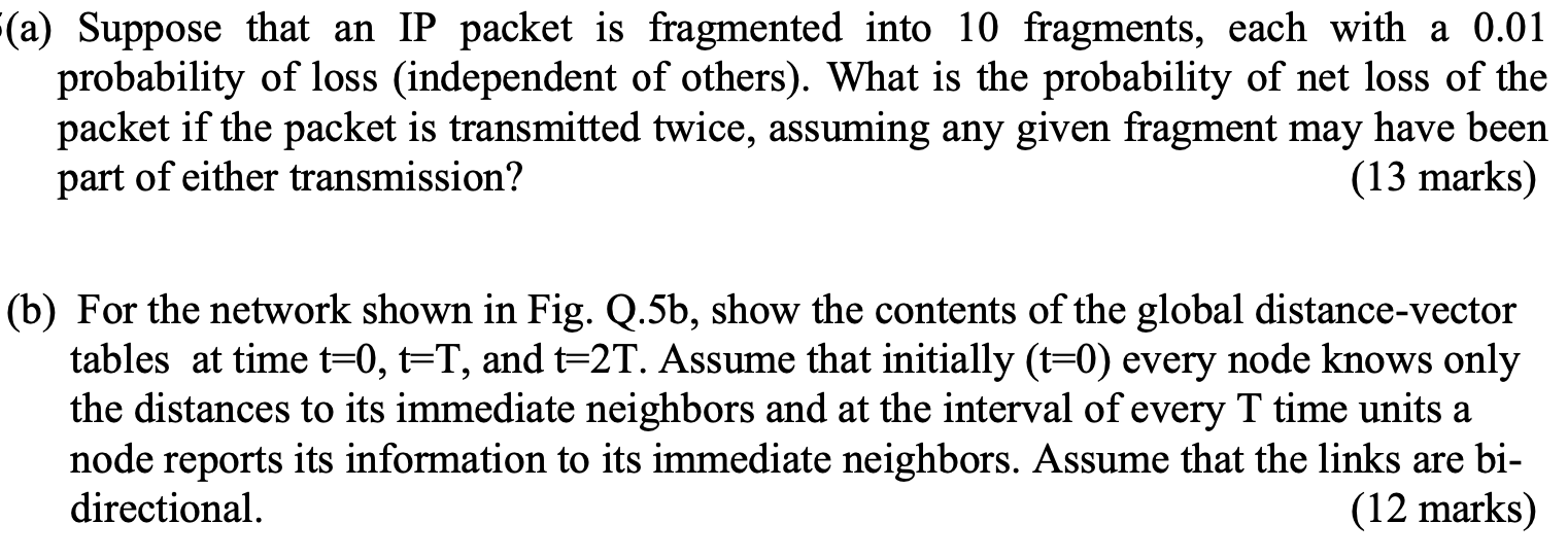 Solved (a) Suppose that an IP packet is fragmented into 10 | Chegg.com