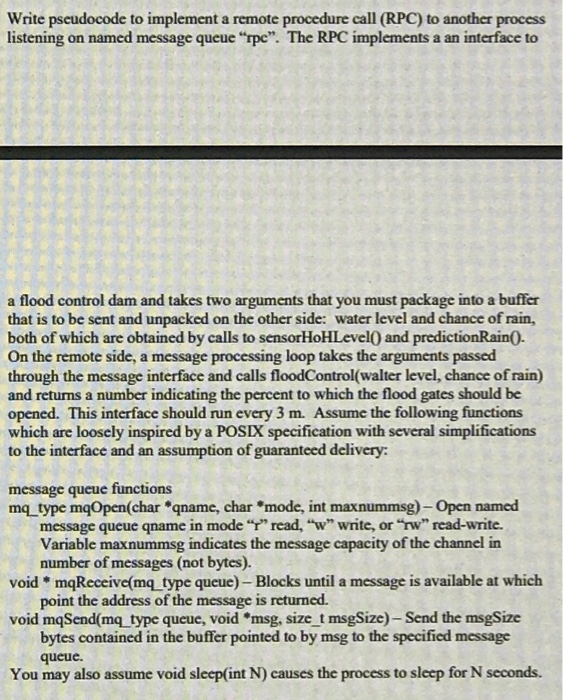 Write Pseudocode To Implement A Remote Procedure Call 9393