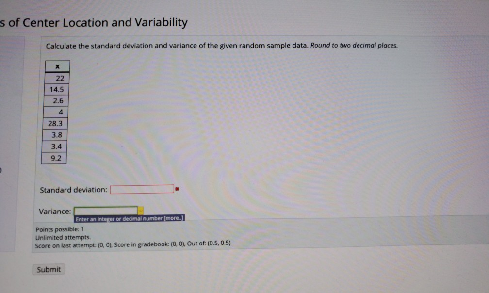 Solved of Center Location and Variability Calculate the | Chegg.com