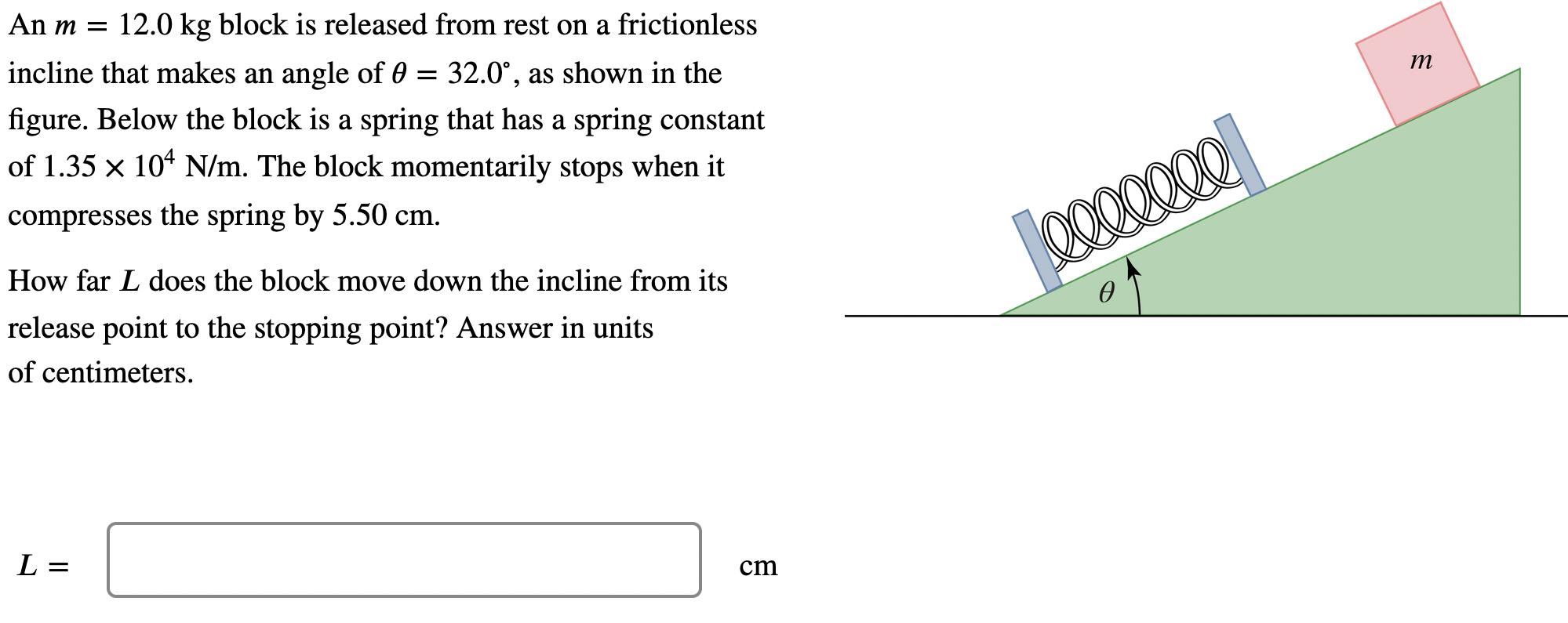 Solved An m=12.0 kg block is released from rest on a | Chegg.com