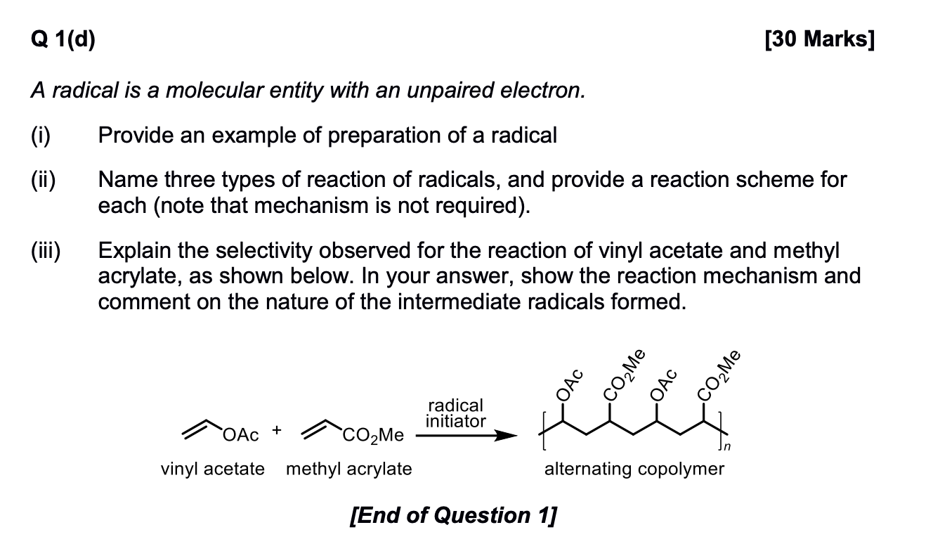 [Solved]: A radical is a molecular entity with an unpaired