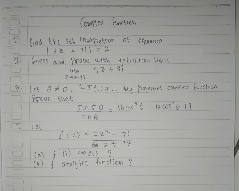 Solved Complex function 1 2 3 o L find the set completion of | Chegg.com