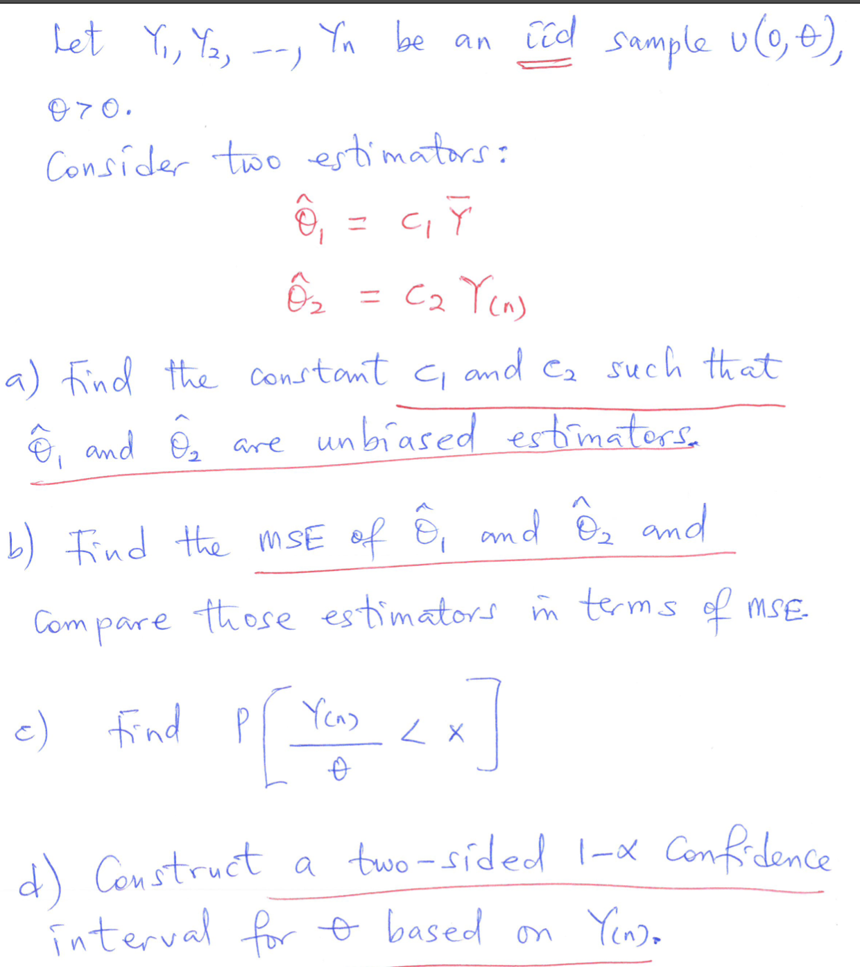 Solved Let Y1,Y2,dots,Yn ﻿be an íd sample | Chegg.com