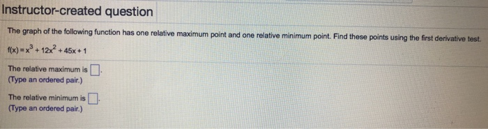 Solved Instructor-created question The graph of the | Chegg.com