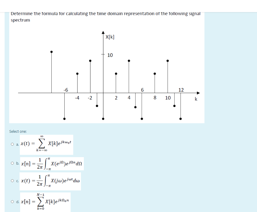 Solved Determine the formula for calculating the time domain | Chegg.com