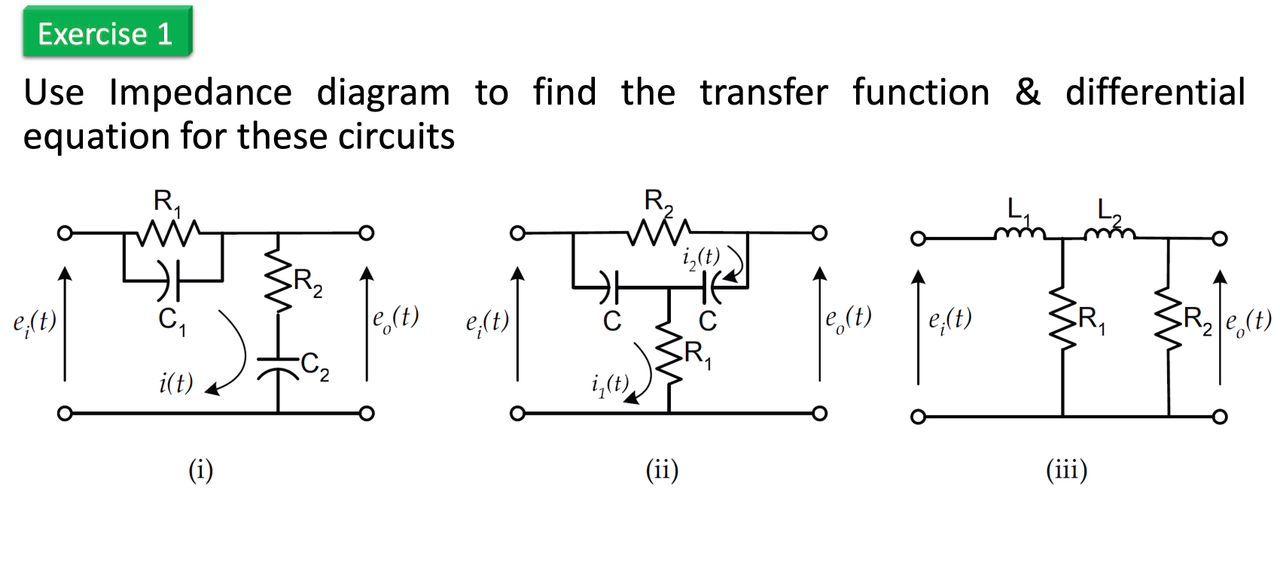 Use Impedance diagram to find the transfer function | Chegg.com