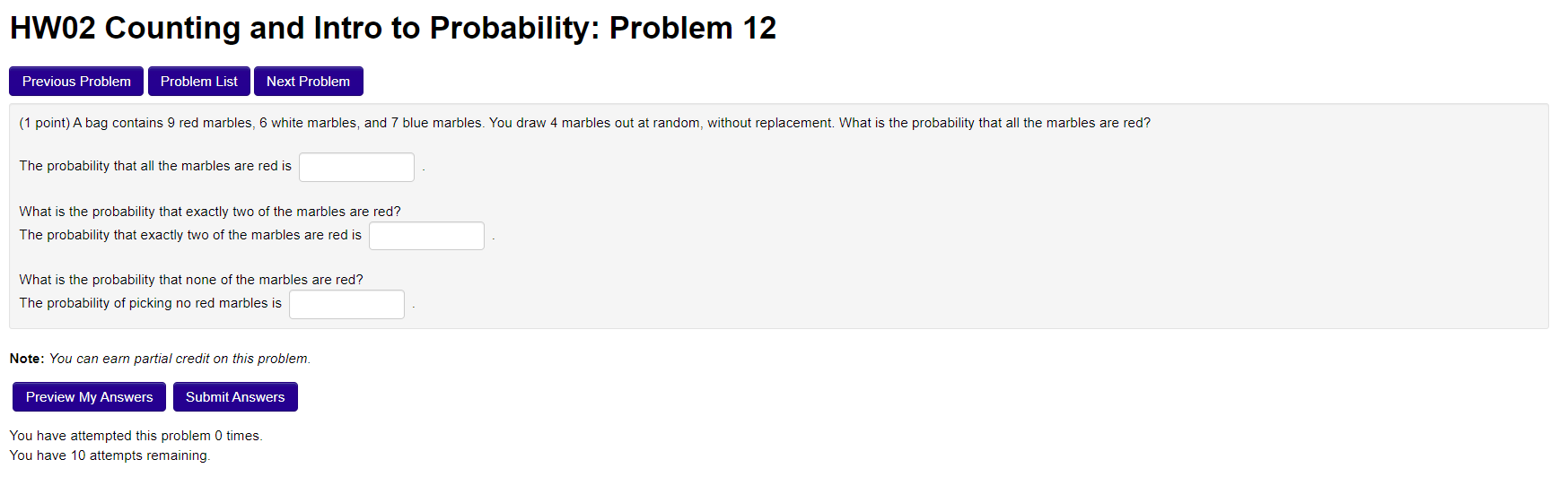 Solved HW02 ﻿Counting and Intro to Probability: Problem | Chegg.com